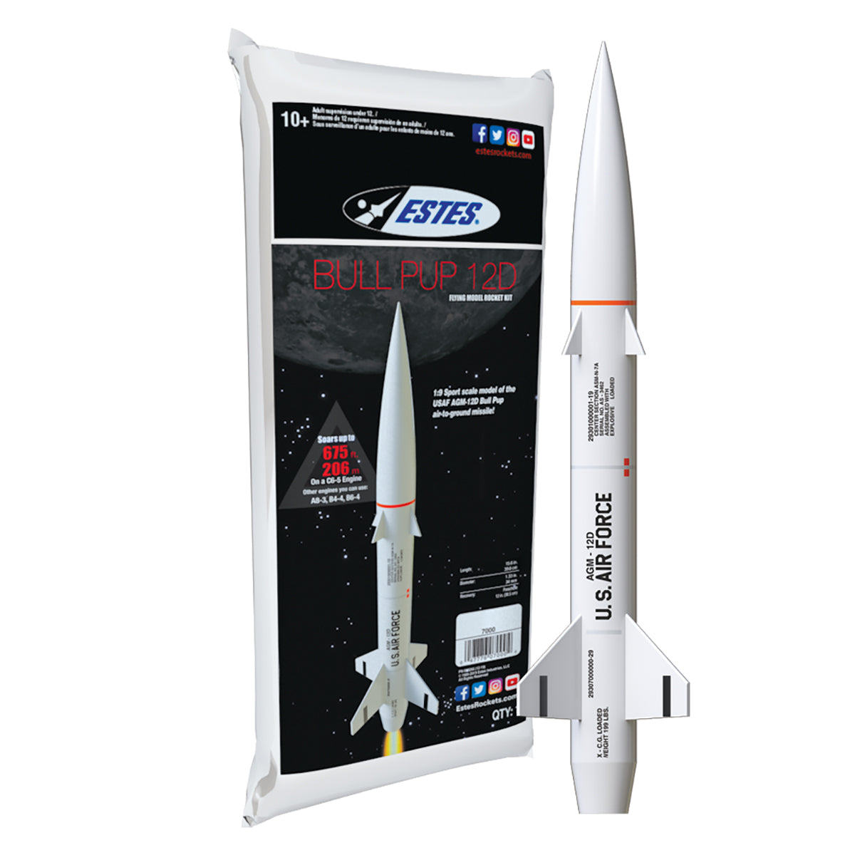 7000 Estes Bull Pup 12D - Skill Level 2 – @ModelRocketGuy